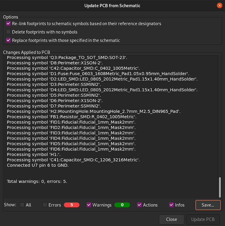Pcbnew Import Errors Are Not Being Shown Community Kicad Info Forums