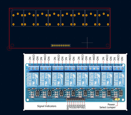 8 Way 5V Relay Module Footprint - Footprints - KiCad.info Forums