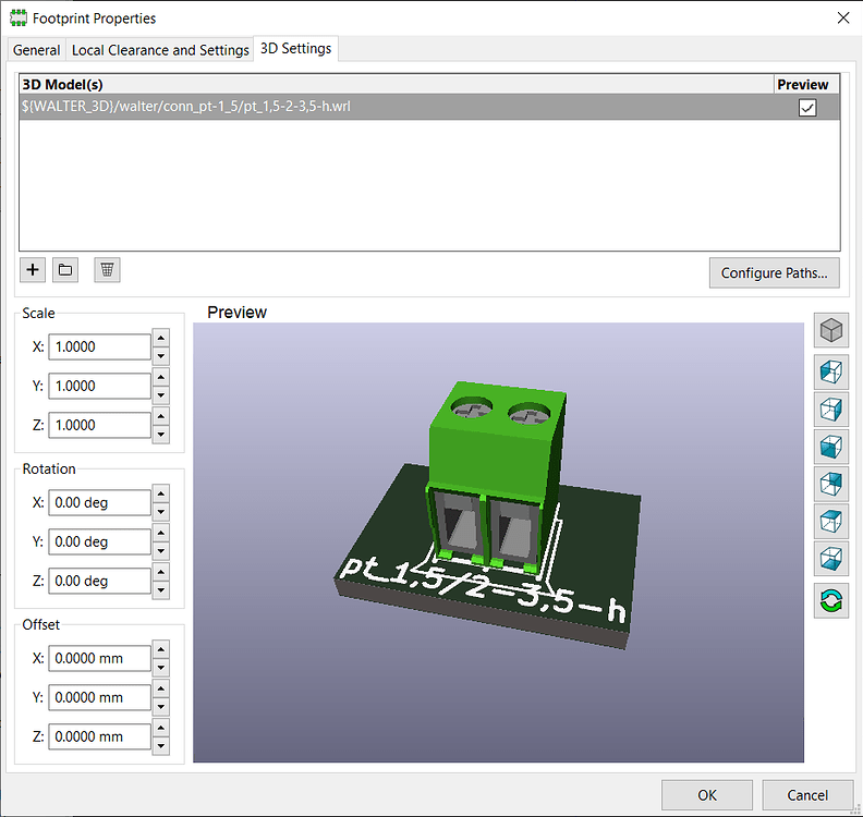 3D model of 3.5mm screw terminals - 3D Models - KiCad.info Forums